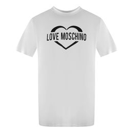 Moschino T-shirt Mit Auff&auml;lligem Herzlogo (wei&szlig;)