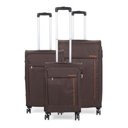 Leichtes braunes Soft-Casing-Koffer 8-Rad-Reisegep&auml;ck