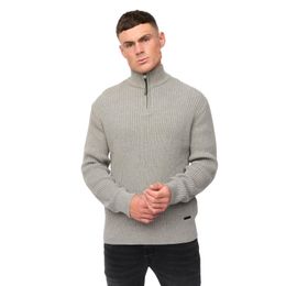 CrossHatch - "Havaline" Pullover mit kurzem Rei&szlig;verschluss f&uuml;r Herren (Grau meliert)