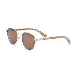 Earth Wood Boracay Polarisierte Sonnenbrille - Zebra/Braun