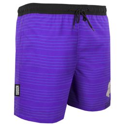 GUGGEN Mountain Herren Badehose mit Muster Streifen Lila