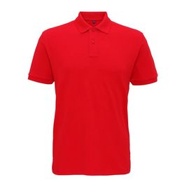 Asquith & Fox Herren-Super-Glattstrick-Poloshirt (kirschrot)