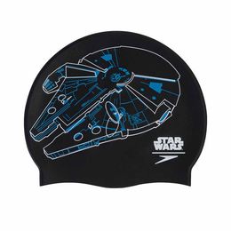 Speedo Star Wars Millenium Falcon Slogan Print Schwarz/Blau -Schwimmkappe 8 08385d675