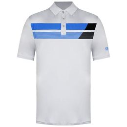 Island Green Herren-Golfpoloshirt mit asymmetrischem Print, Grau meliert
