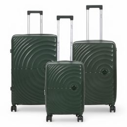 Erweiterbarer dunkelgr&uuml;ner Hartschalenkoffer mit 8 R&auml;dern