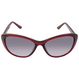 Calvin Klein - Sonnenbrille in Milchig-Burgunderrot mit grauem Farbverlauf