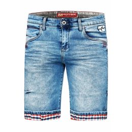 Rusty Neal Light Blue Used "NOXON" Bermuda Jeans Shorts