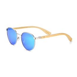 Earth Wood Boracay Polarisierte Sonnenbrille - Bambus/Blau