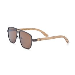 Earth Wood Avila Polarisierte Sonnenbrille - Zebra/Braun