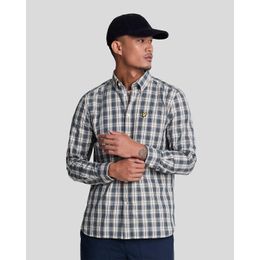 Lyle & Scott Lyle & Scott � Popeline-Hemd mit verwaschenem Karomuster, Beige