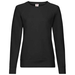 Fruit of the Loom - Sweatshirt f&uuml;r Damen Raglan&auml;rmel (Schwarz)