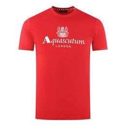 Aquascutum London Aldis Markenlogo Rotes T-Shirt