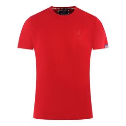 Aquascutum London Tonal Aldis Logo Rotes T-Shirt