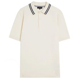 Ted Baker Mahana Herren Ecru gen&auml;ht Poloshirt