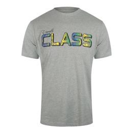 Cavalli Class - Graues T-shirt Mit Leuchtendem Blumenlogo