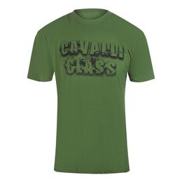 Cavalli Class - T-shirt In Milit&auml;rgr&uuml;n Mit Auff&auml;lligem Logo In Rauchgrau