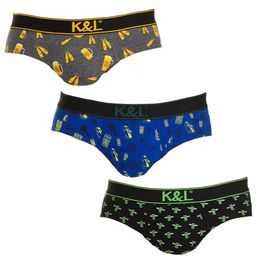 Pack-3 Slips Funny atmungsaktives Gewebe KL3011 Mann