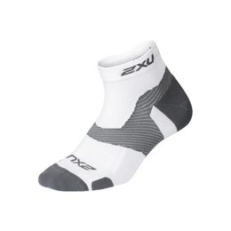 2XU Light Cush -M&auml;nner wei&szlig;/grau 1/4 Besatzungssocken