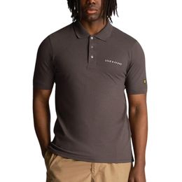 Lyle & Scott Lyle & Scott schlichtes, gesticktes Logo-Poloshirt in Gunmetal Grey