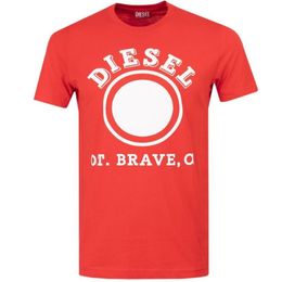 Diesel 1976 Varsity Logo Racing Rotes T-Shirt