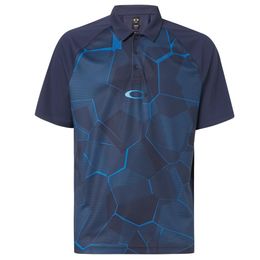 Oakley Sleeve Castared Herren Blue Navy Mirror Golf Grafik Polo -Hemd 434430 6fb