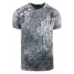 Rusty Neal Acid Washed T-Shirt mit Prints
