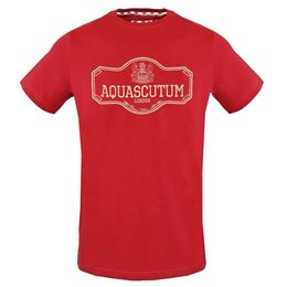 Aquascutum Schild Post Logo Rotes T-Shirt