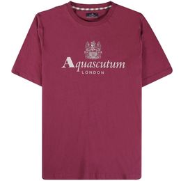 Aquascutum Active - T-Shirt mit gro&szlig;em Logo in Burgunderrot