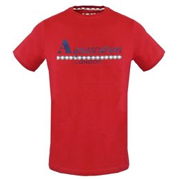 Aquascutum Check Strip Logo Rotes T-Shirt
