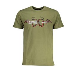 Cavalli Class Verde Baumwoll Herren T-Shirt