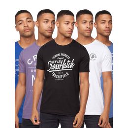 CrossHatch - "Flomax" T-Shirt f&uuml;r Herren (5er-Pack) (Bunt)