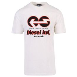Diesel Unisex Erwachsenen Power Station Logo T-Shirt (Wei&szlig;/Rot)