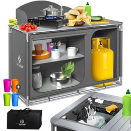 Kesser&reg; Campingschrank, Campingk&uuml;che mit Aluminiumgestell, inkl.Tragetasche , Kocherschrank f&uuml;r Camping , Campingm&ouml;bel , Outdoor