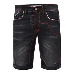 Rusty Neal Jeans Shorts "RUBEN" mit Kontrast-Naht und offener Knopfleiste