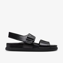 Clarks Torford Riemen Schwarze Leder Sandalen
