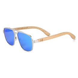 Earth Wood Avila Polarisierte Sonnenbrille - Bambus/Blau