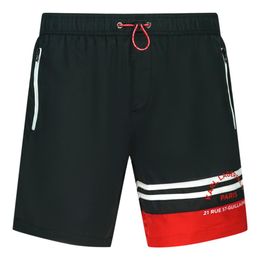 K by KARL LAGERFELD Karl Lagerfeld Bademode Rue Street Farbblock Logo Schwarze Badehose