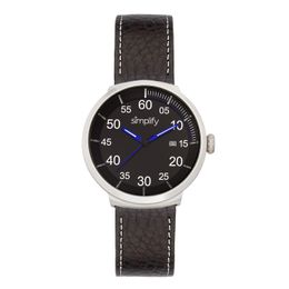 Simplify The 7100 Lederarmbanduhr mit Datum