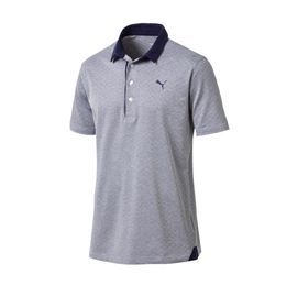 Puma Diamond Jaquard Grey/Navy Performance Fit Herren Golf Polo Shirt 576125 01