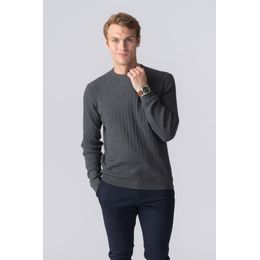 Pullover mit Zopfmuster &ndash; Charcoal Melange