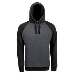 SOLS Unisex Seattle Kontrast Raglan Hoodie (Holzkohle Marl/Schwarz)