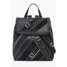 Desigual Schwarzer Polyurethan Damenrucksack