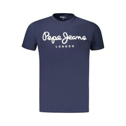 Pepe Jeans Blaues Baumwoll-Herren-T-Shirt