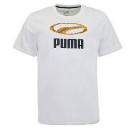 Puma Snake Pack Grafik Mens Tee Casual Branded Top wei&szlig; 579910 02