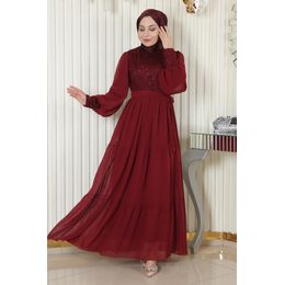 Pulpaet Chiffon Abayas Bordeaux