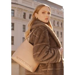 Wittchen Damenhandtasche mit gepr&auml;gtem Logo, beige, &Ouml;ko-Leder