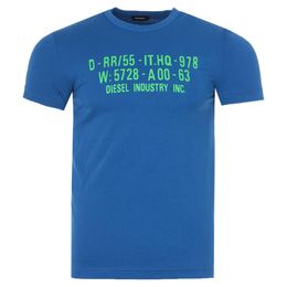 Diesel T-Diego S2 Grafik-Logo T-Shirt - Blau