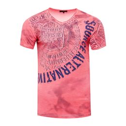 Rusty Neal V-Neck T-Shirt mit Strass Steinen Besetzt