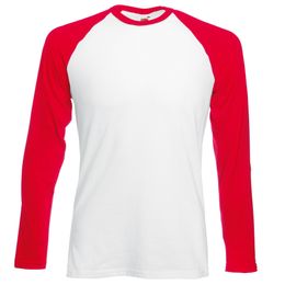 Fruit of the Loom Herren Langarm Baseball T-Shirt