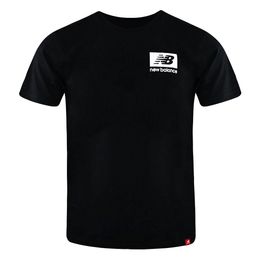 New Balance Neues Gleichgewicht Kurzarm schwarzer Crew Neck M&auml;nner NB Essentials ID T-Shirt MT13518 Bk